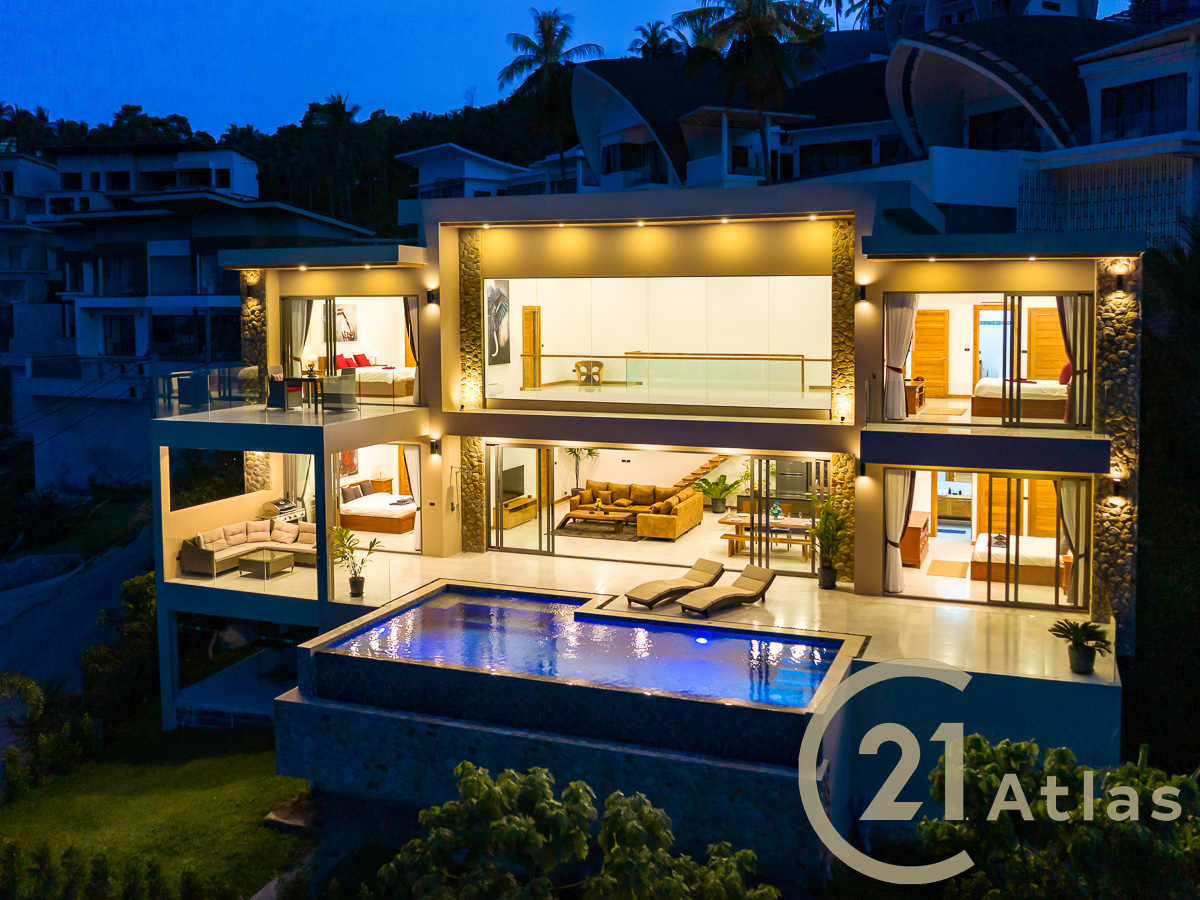 Century 21 Atlas - Luxury hillside sea view pool villa with 4 bedrooms